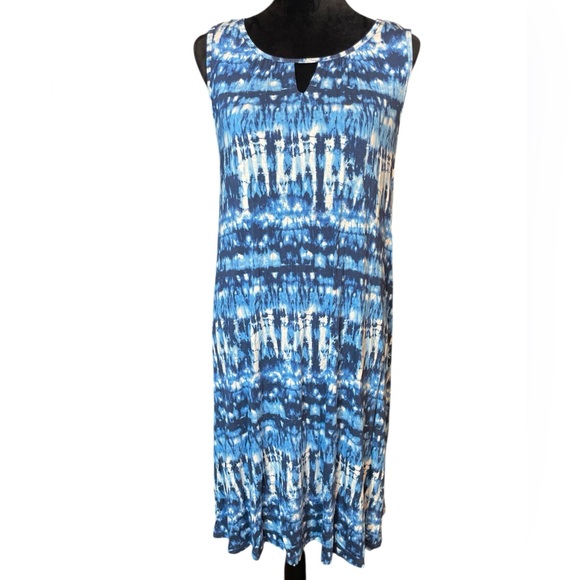 Terra & Sky | Dresses | Terra Sky Blue Tiedye Sleeveless Dress | Poshmark